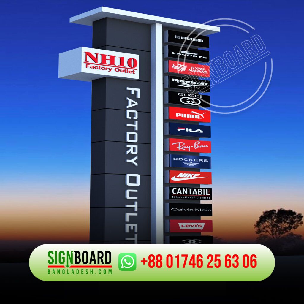 ACP Totem Pole Signage maker in bangladesh